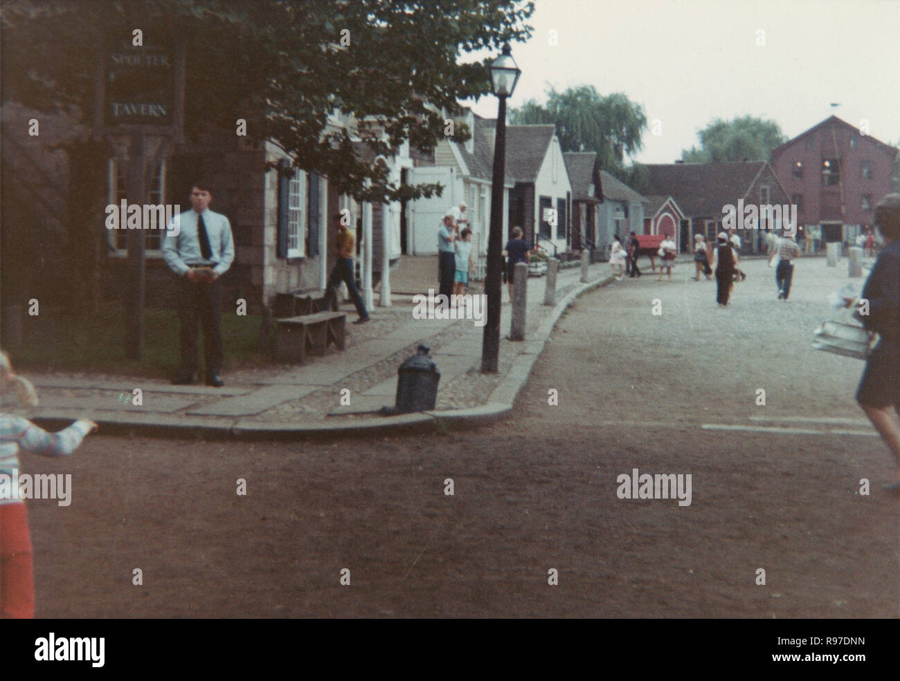 Vintage c1970 photograph, tourists near Schafer's Spouter Tavern in ...