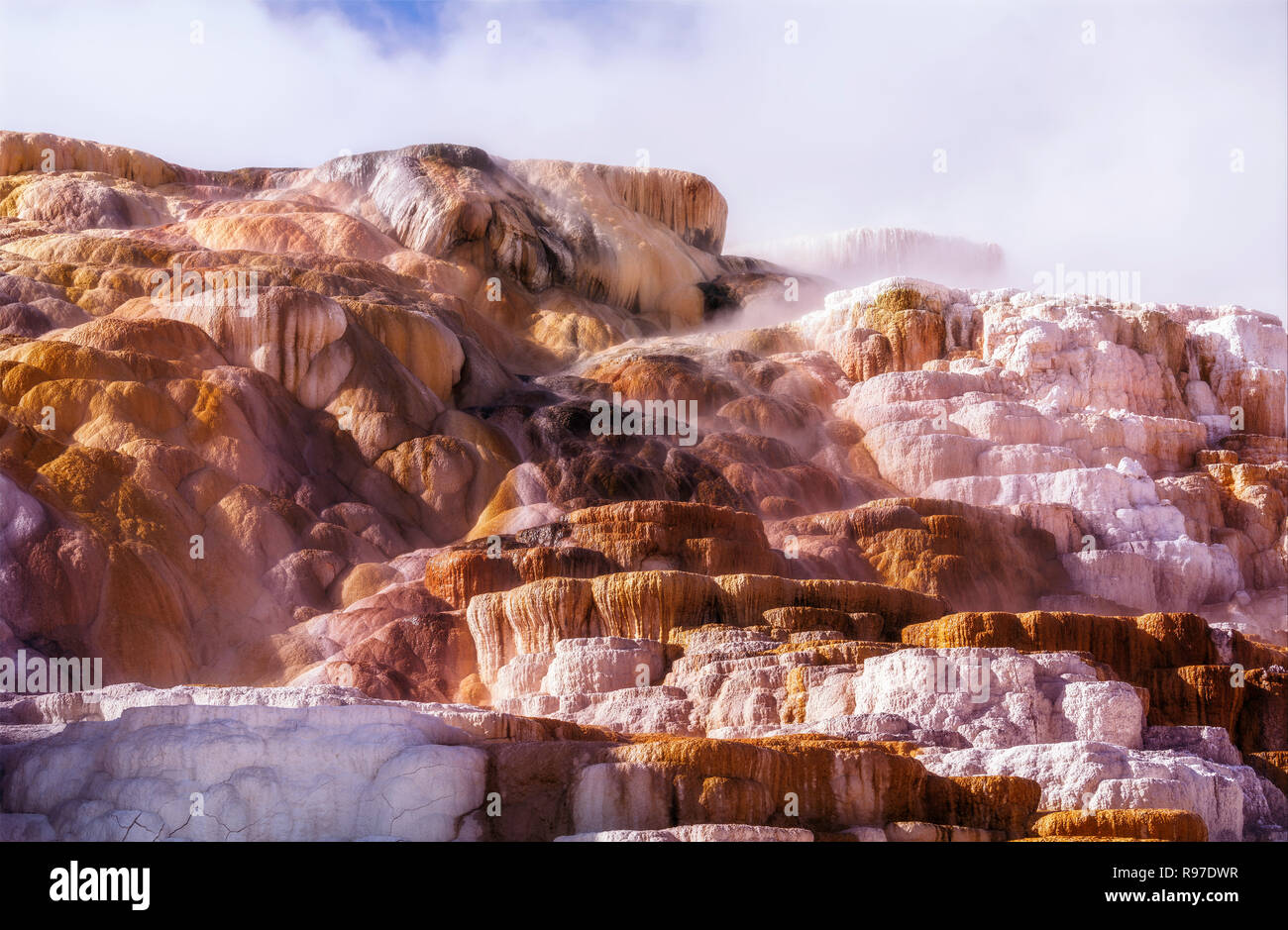 Mammoth Hot Springs, Yellowstone National Park, Wyoming USA Stock Photo ...