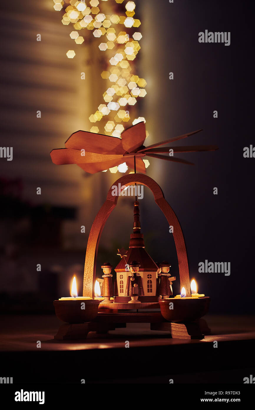 Wooden Traditional German Christmas Pyramid High Resolution Stock ...