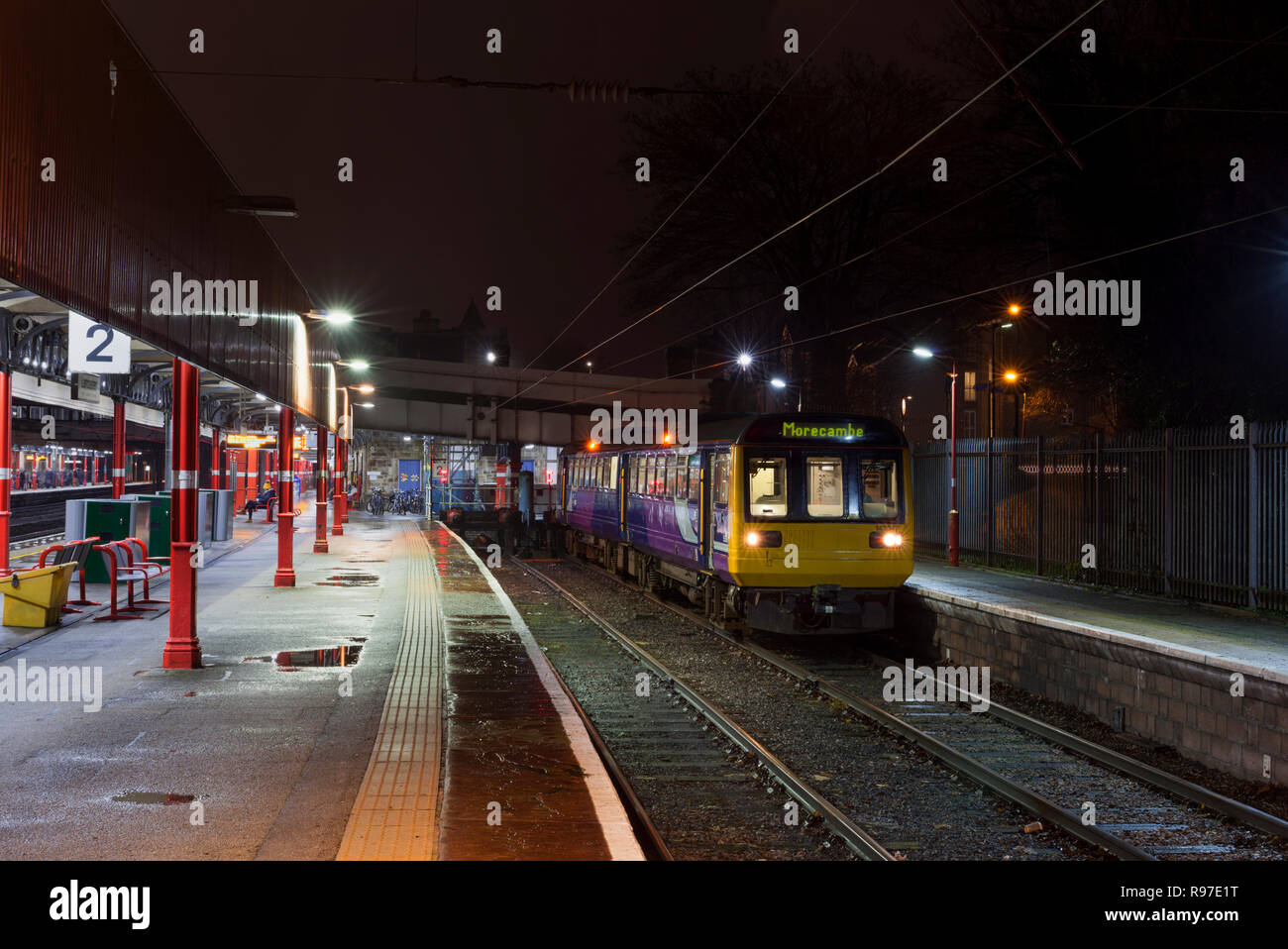 Arriva Northern rail class 142 pacer train 142091 at Lancaster with a ...