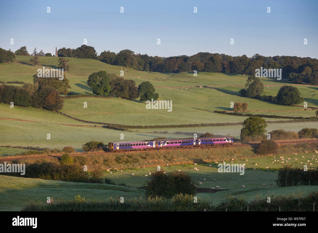 Arriva Northern rail class 153 + 156 sprinter train passing Burneside ...