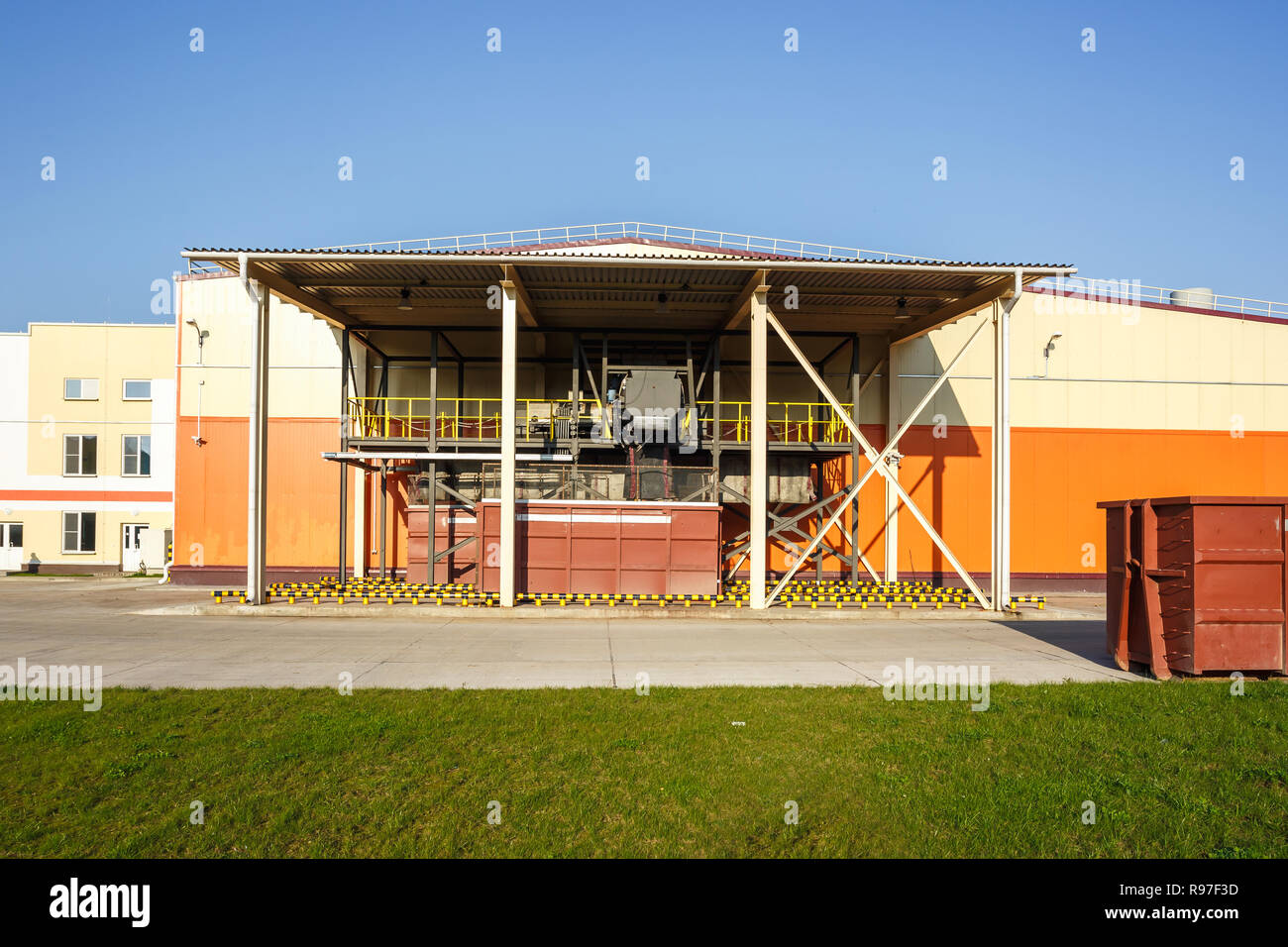 Modern waste recycling processing plant. Separate garbage collection ...