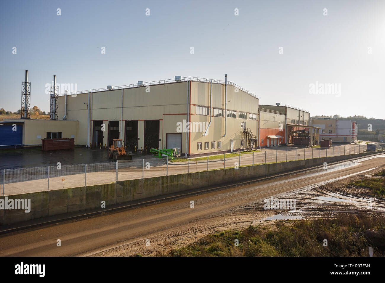 Modern waste recycling processing plant. Separate garbage collection ...