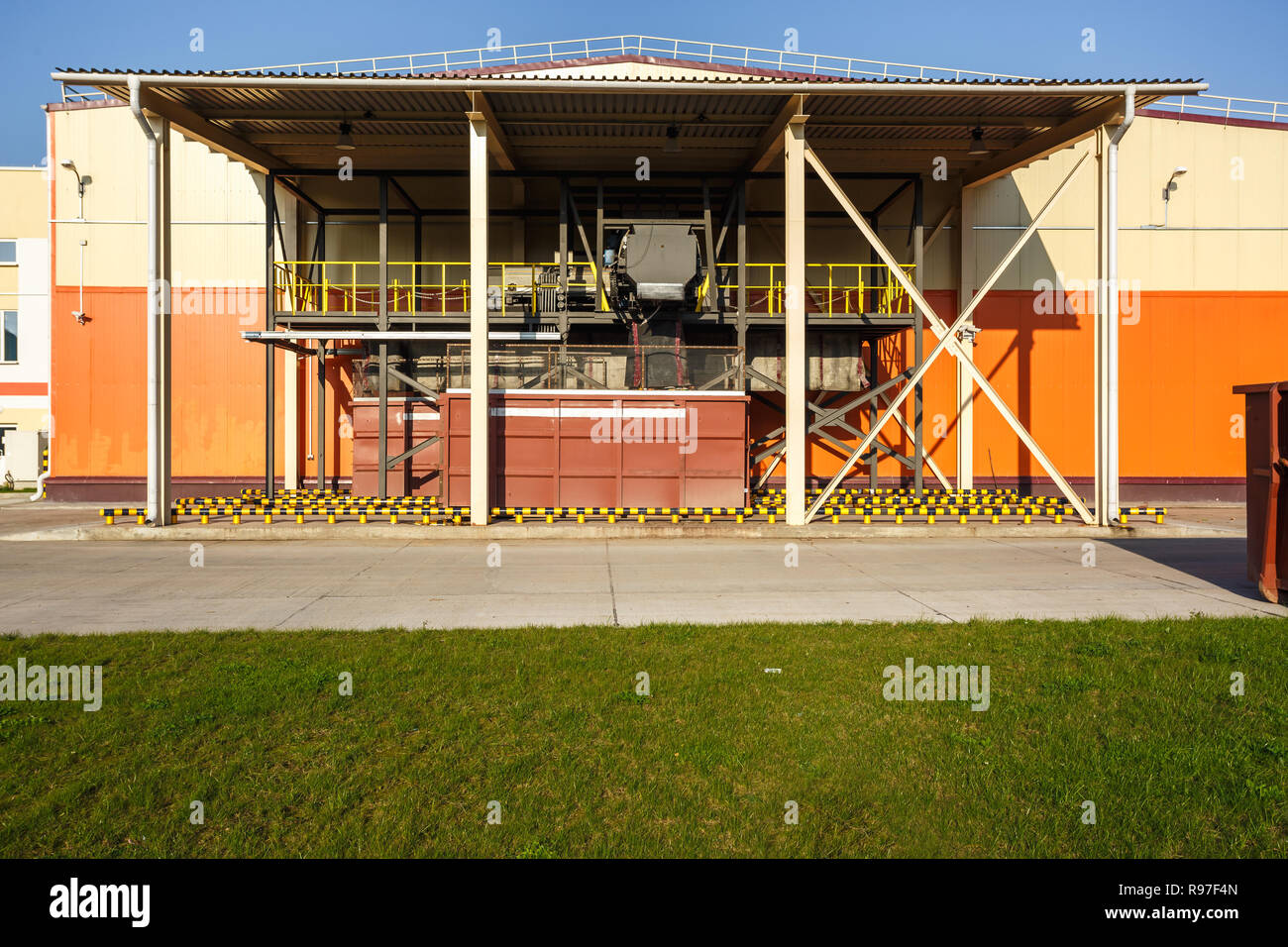 Modern waste recycling processing plant. Separate garbage collection ...