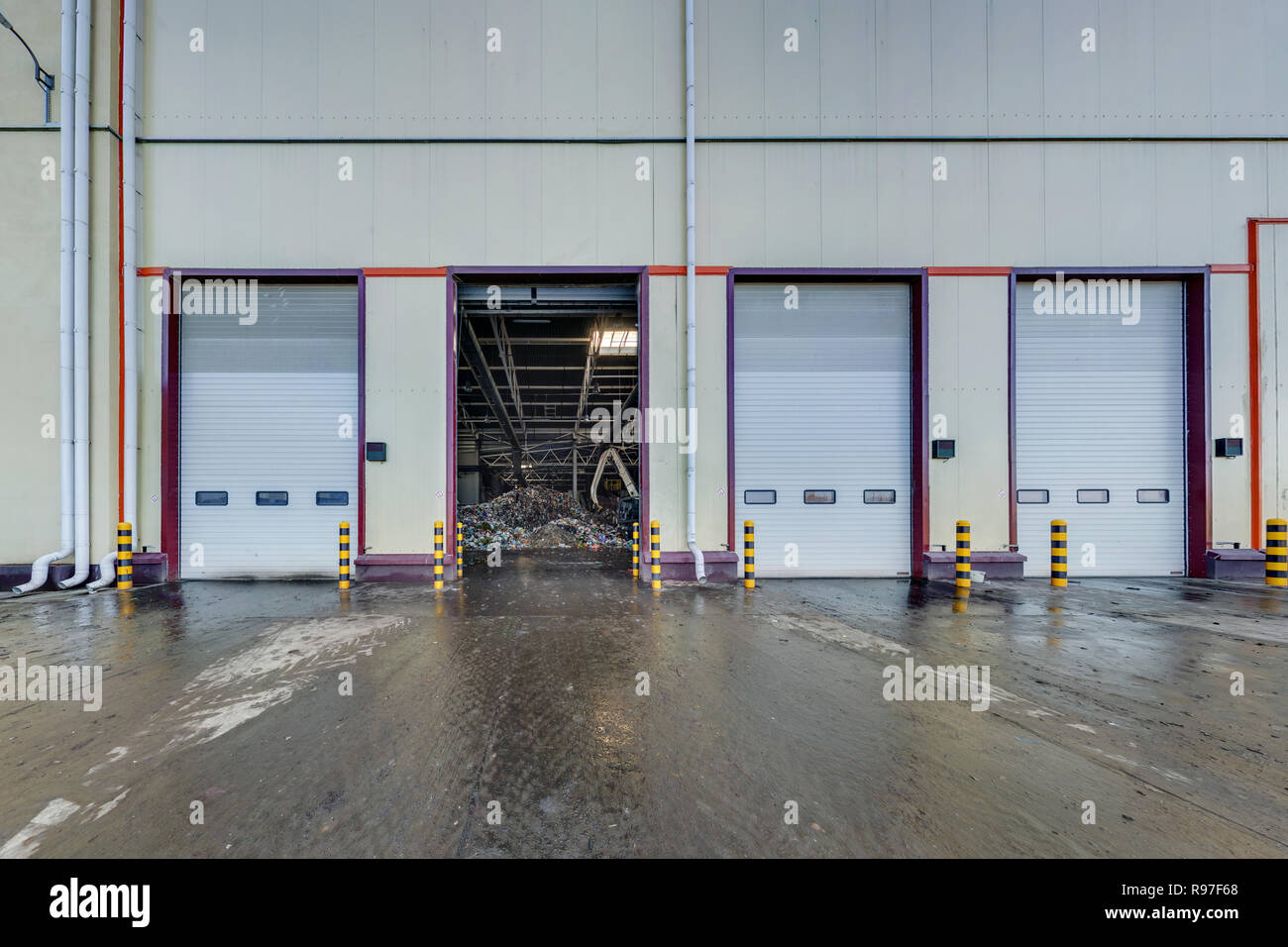 Modern waste recycling processing plant. Separate garbage collection ...