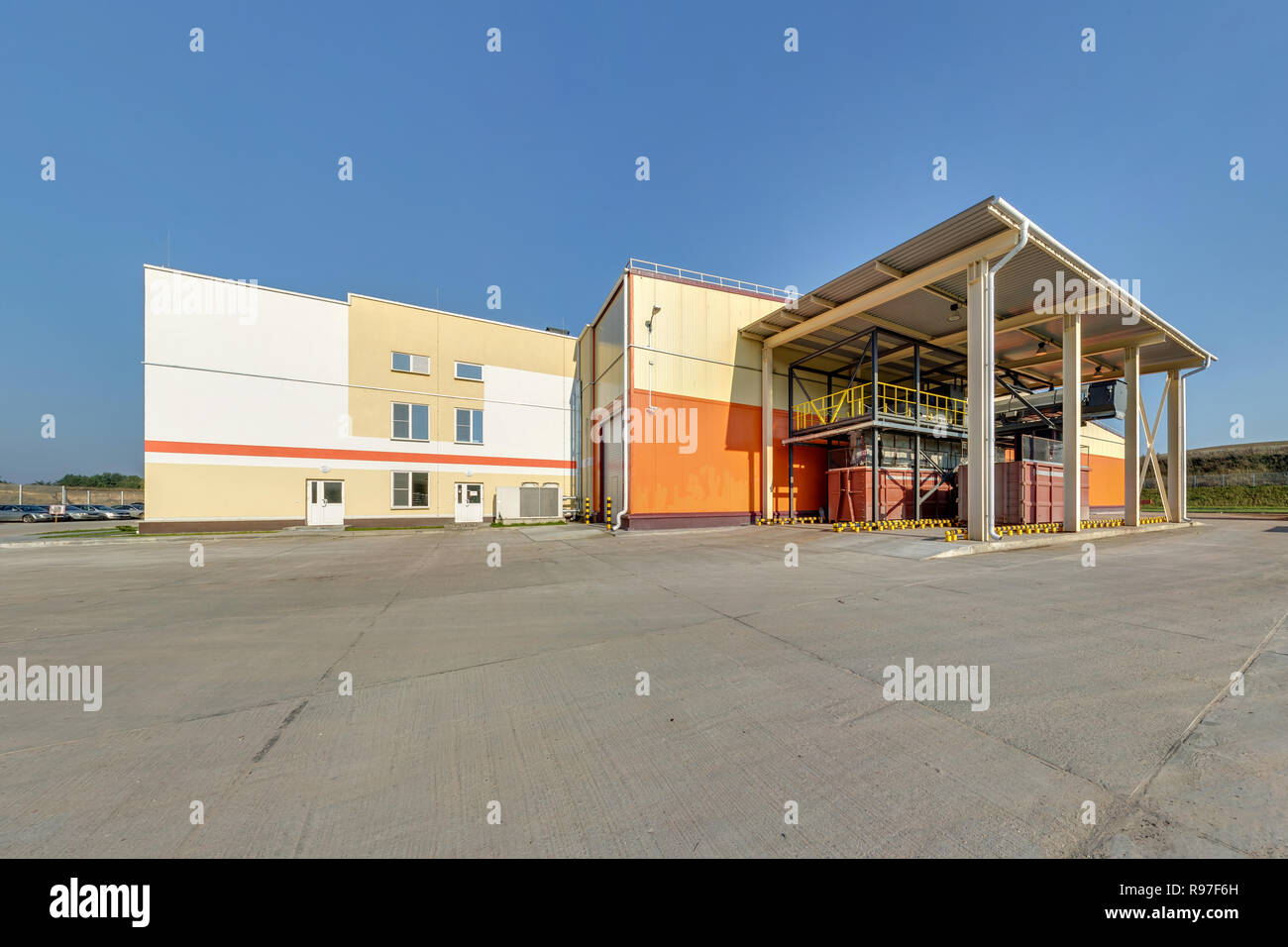 Modern waste recycling processing plant. Separate garbage collection ...