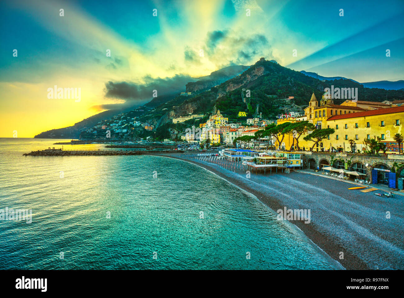 Amalfi sea sunset hi-res stock photography and images - Alamy