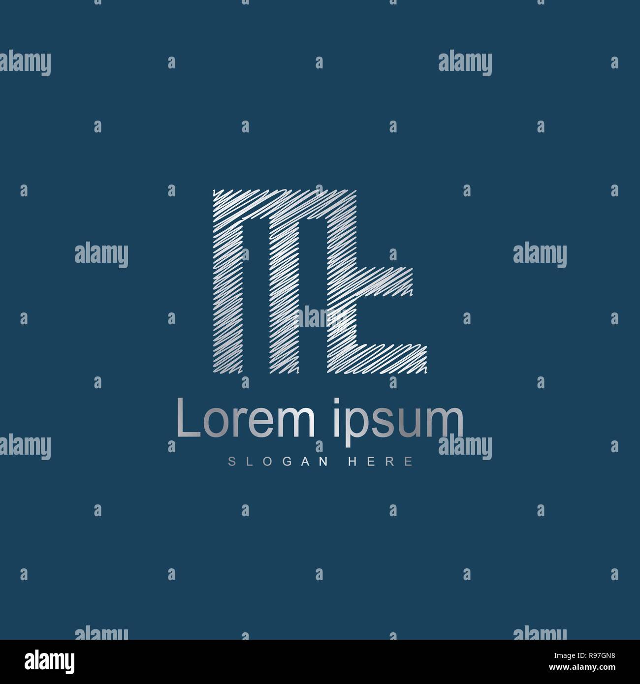 Initial Letter MF Logo Template Vector Design Stock Vector Image & Art ...