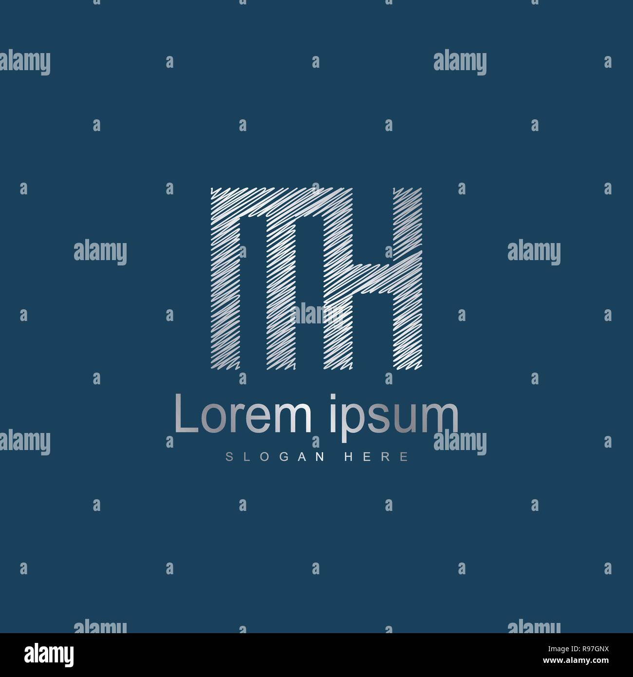 Initial Letter MH Logo Template Vector Design Stock Vector Image & Art ...