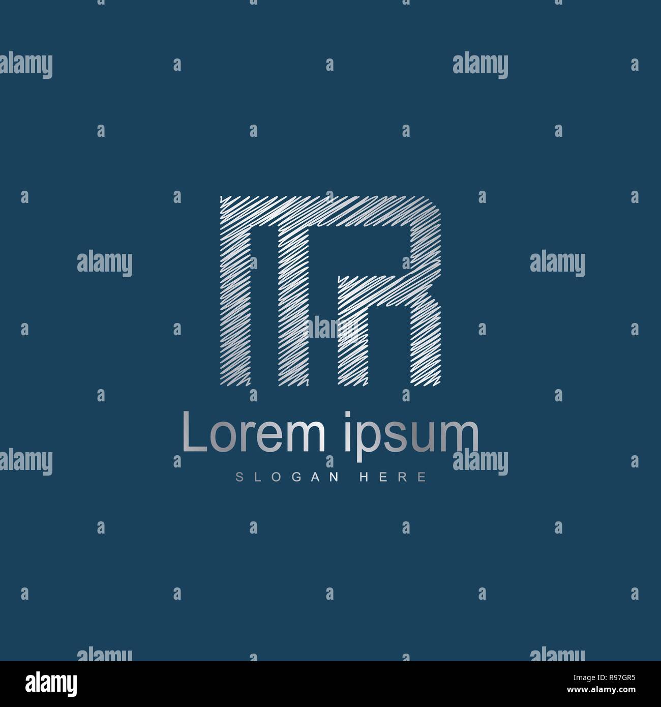 Initial Letter MR Logo Template Vector Design Stock Vector Image & Art ...