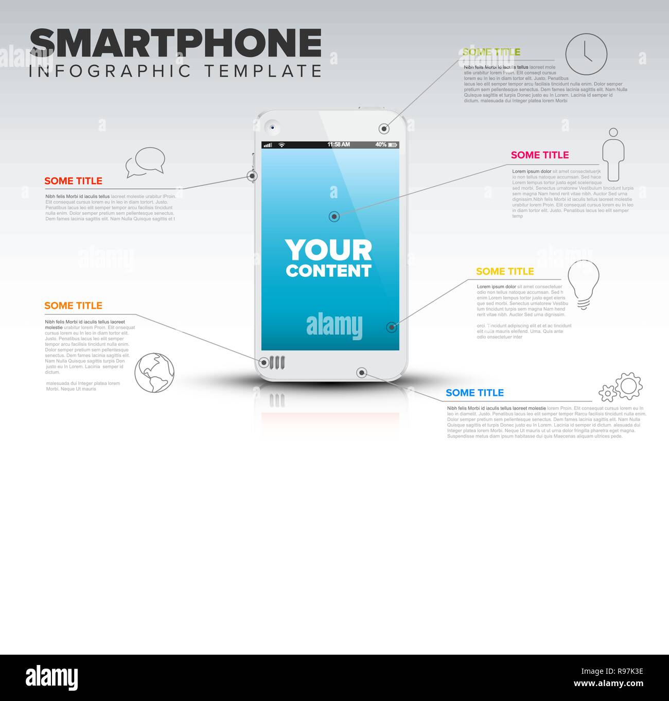 Vector smart phone infographic template with place for your content ...