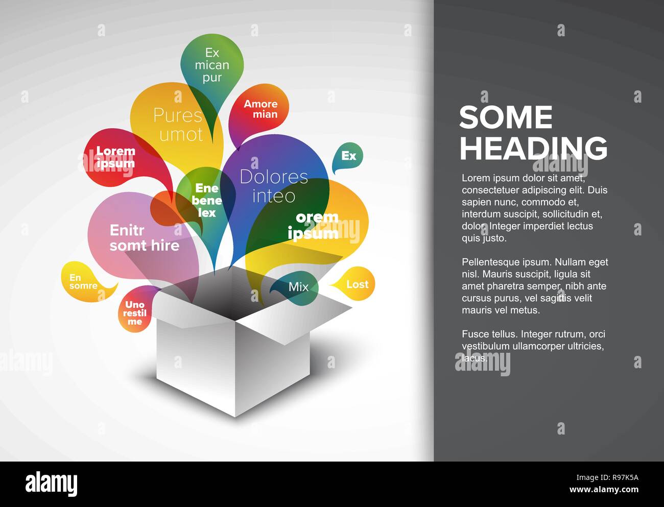 Exploding gift box template - multipurpose infographic graphic template ...