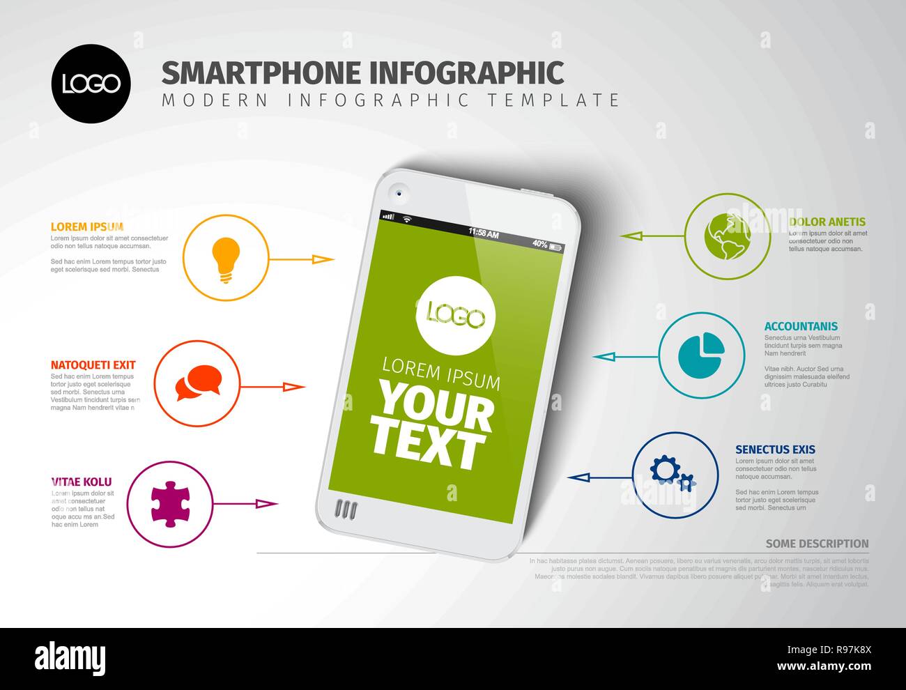 Vector smart phone infographic template with place for your content ...