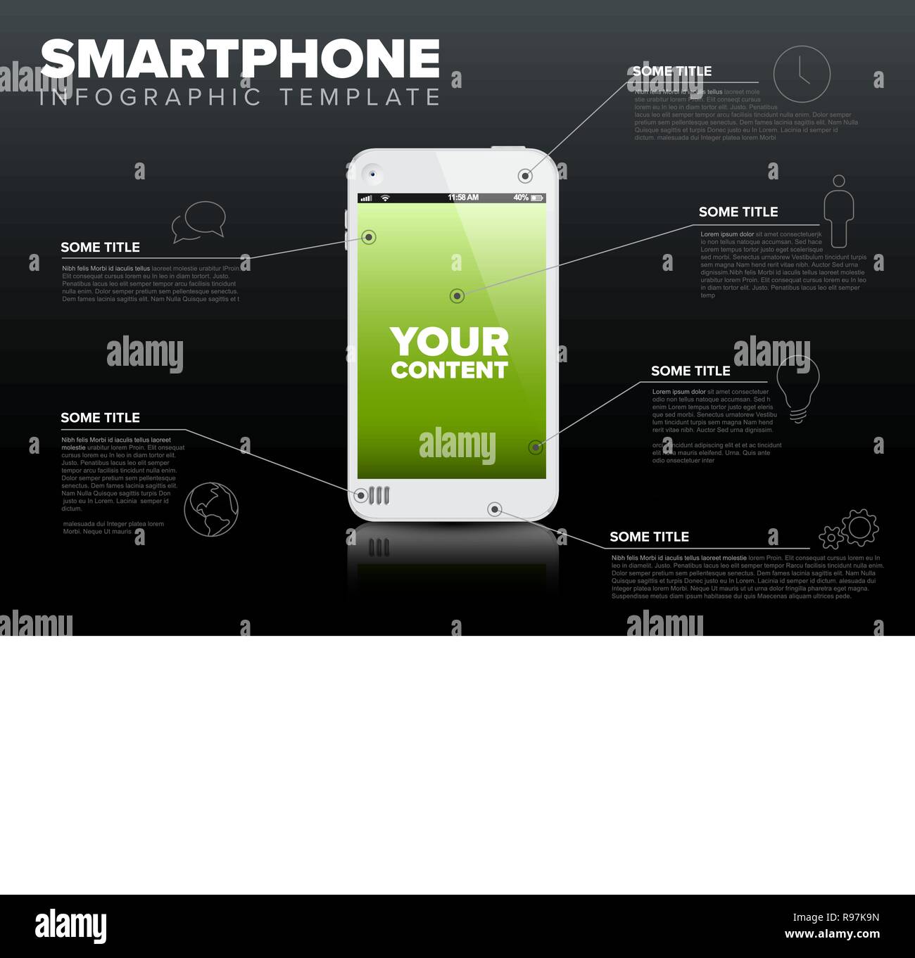 Vector smart phone infographic template with place for your content ...