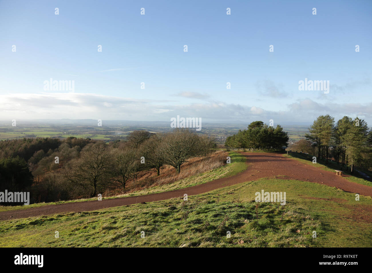 Public paths on the Clent hills, Worcestershire, England, UK Stock ...