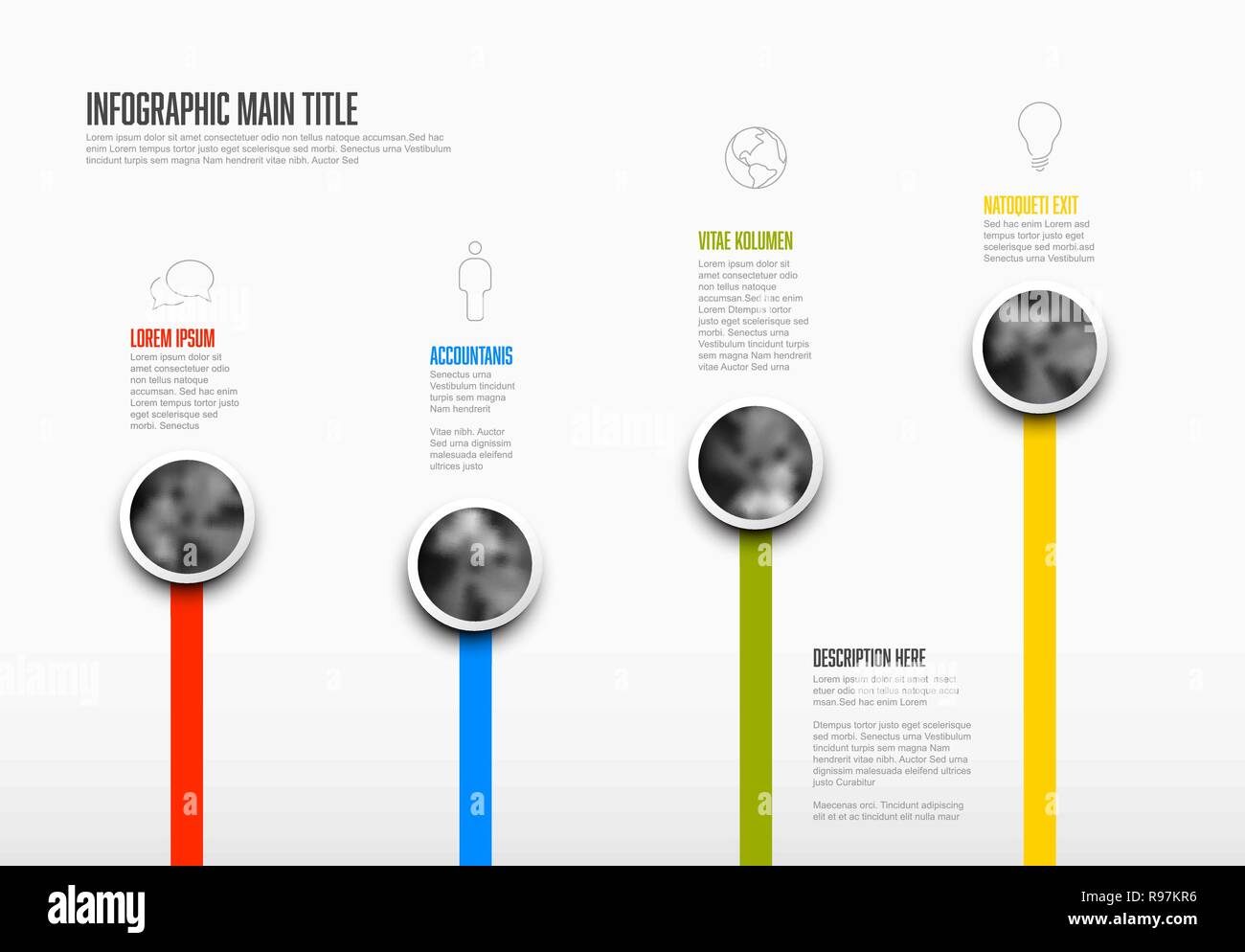 Abstract Simple Infographic Template with four topics and description ...