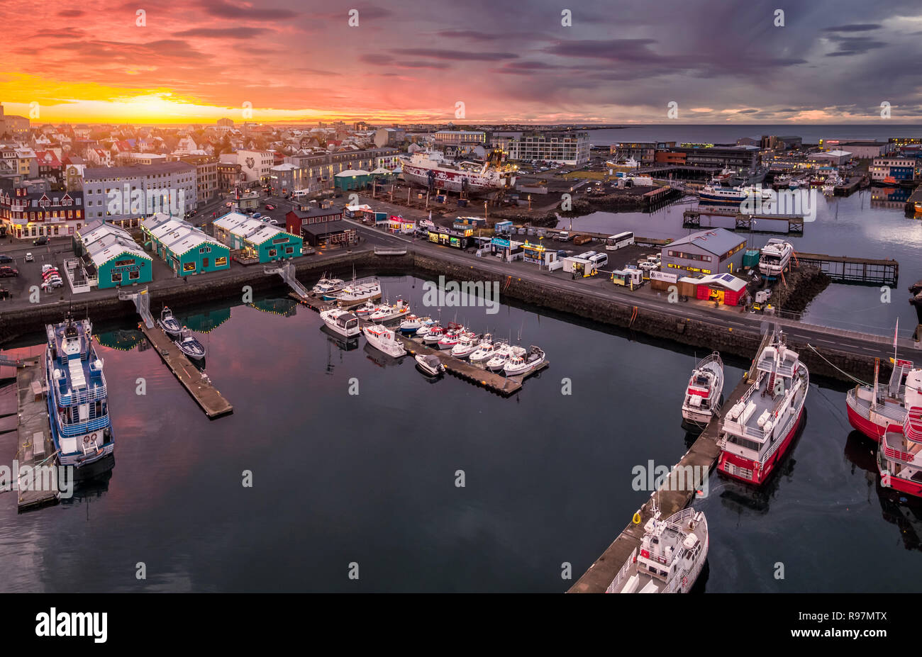Aerial - Reykjavik Harbor, Reykjavik, Iceland Stock Photo - Alamy