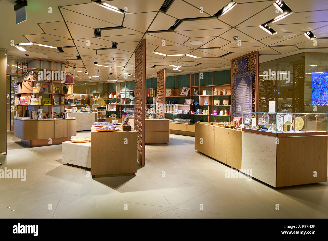 DOHA, QATAR - CIRCA MAY, 2017: In-Q Gift Shop at Hamad International ...