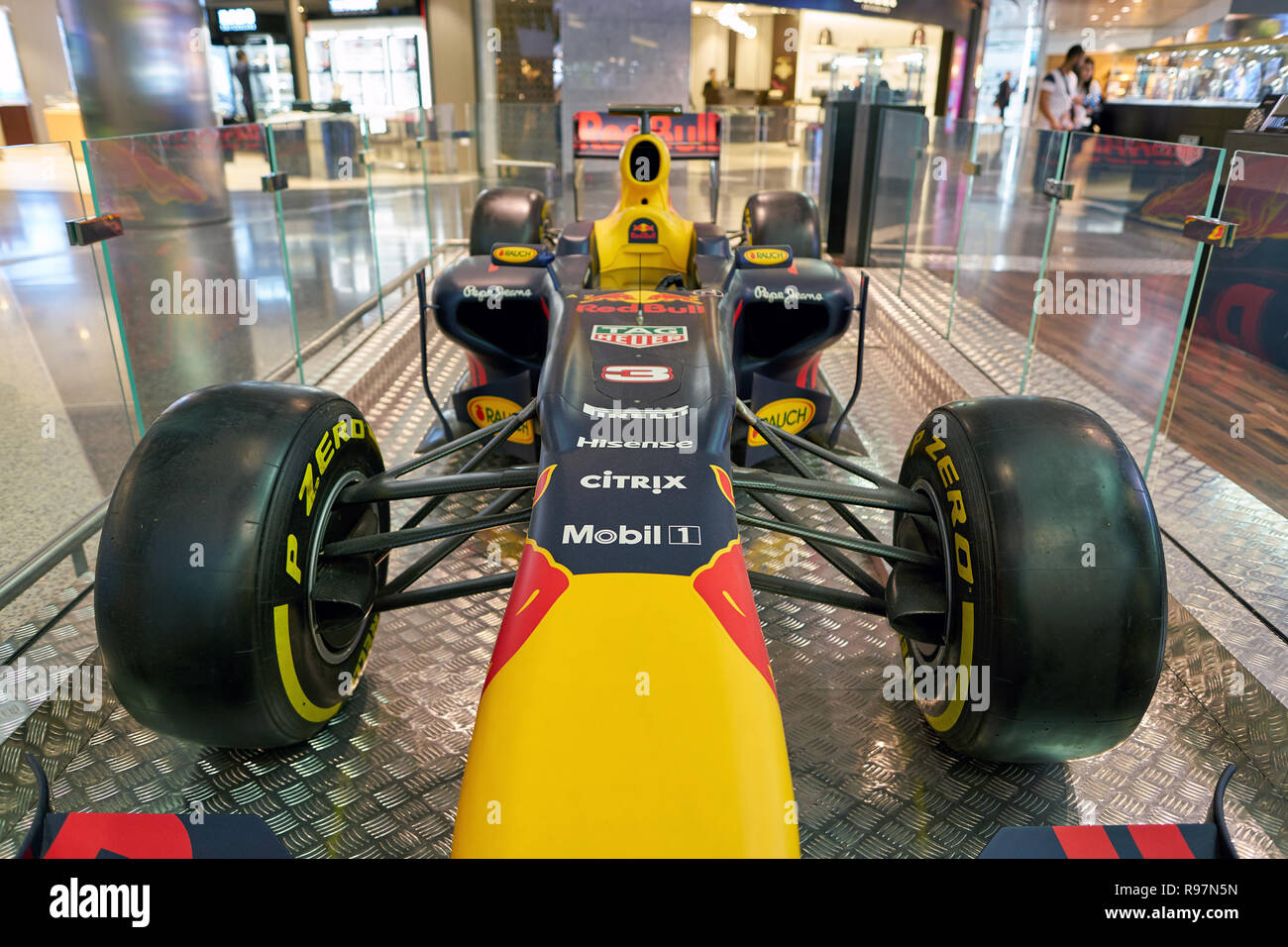 DOHA, QATAR - CIRCA MAY, 2017: Formula 1 race car at Hamad ...