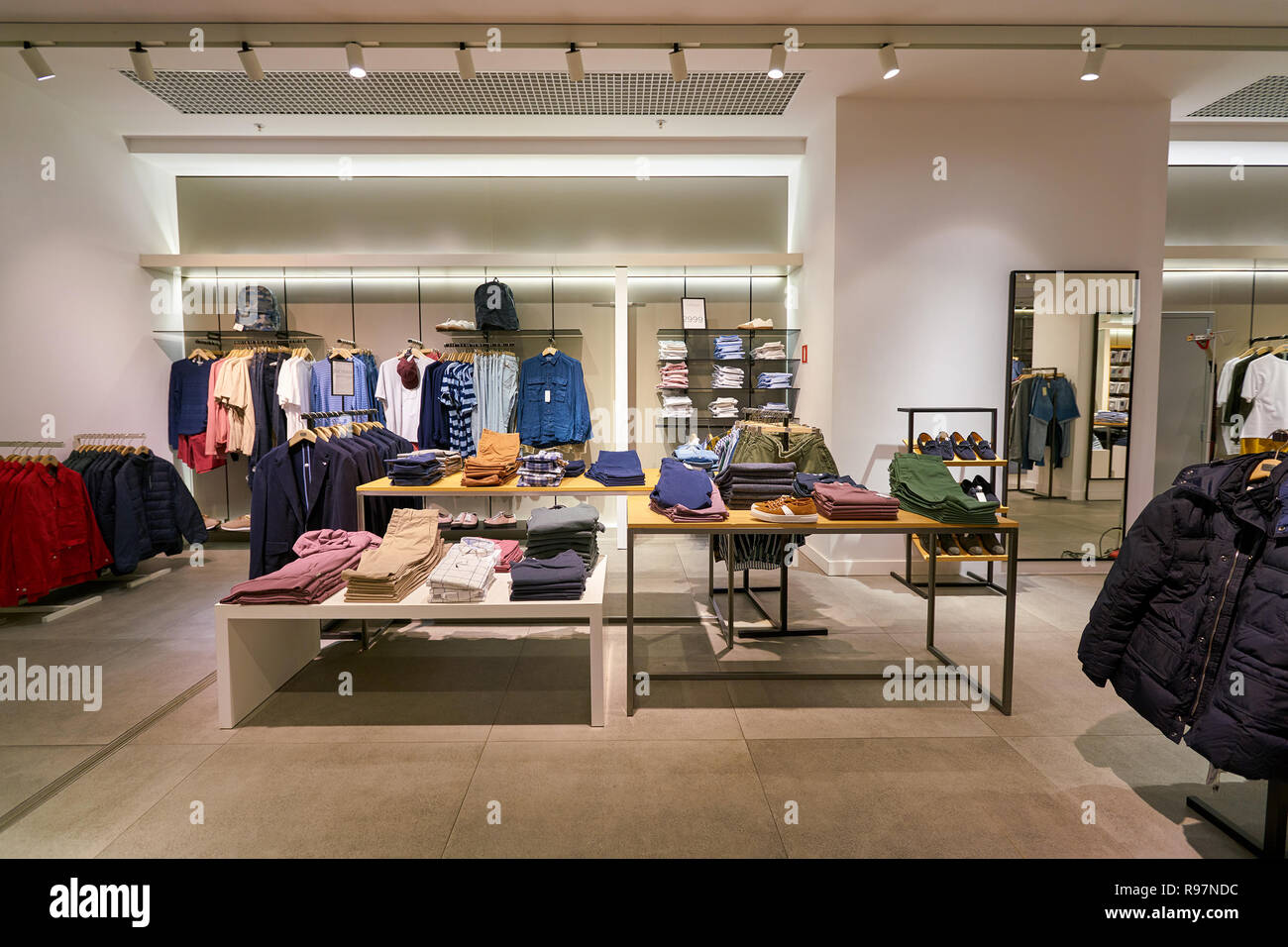 SAINT PETERSBURG, RUSSIA - CIRCA AUGUST, 2017: inside Mango Man store ...