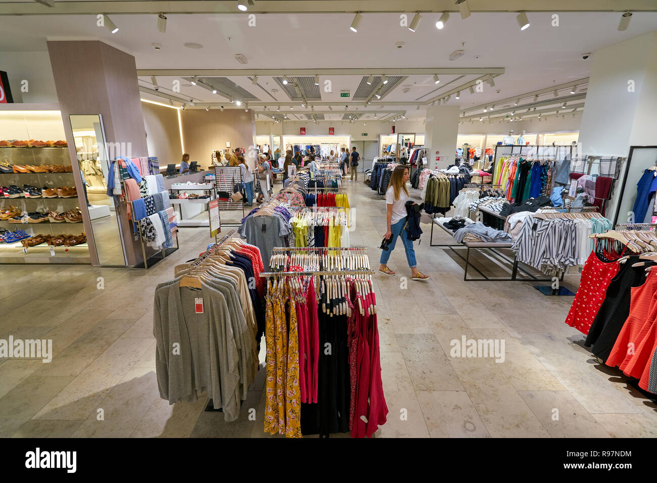 SAINT PETERSBURG, RUSSIA - CIRCA AUGUST, 2017: inside Mango store at ...