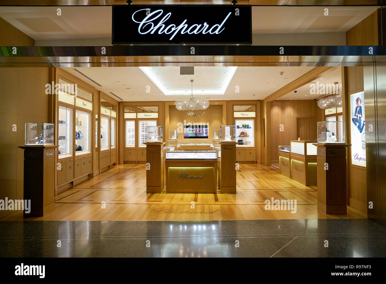 DOHA, QATAR - CIRCA MAY, 2017: Chopard store at Hamad International ...