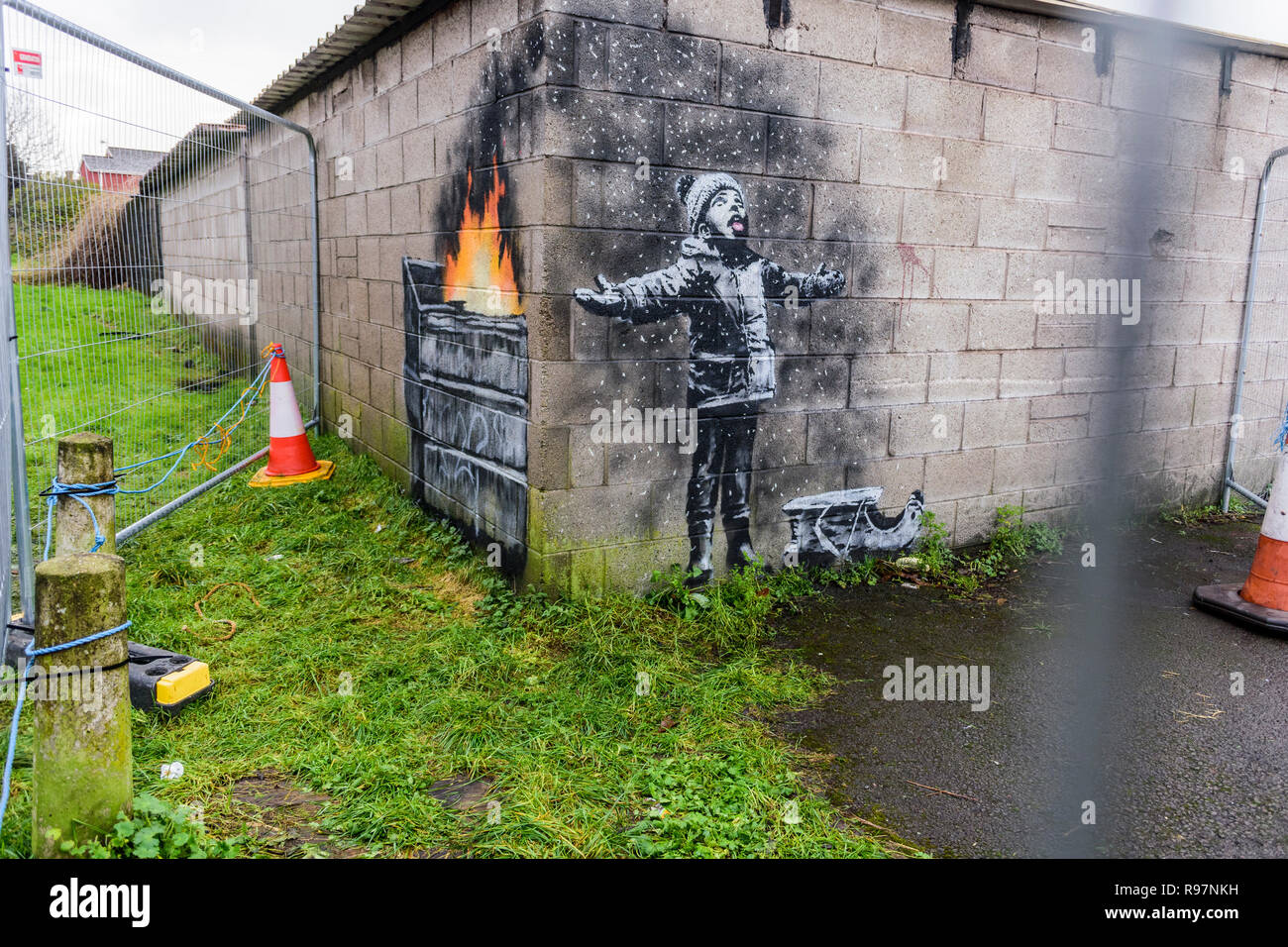 Banksy seasons greetings port talbot hi-res stock photography and ...