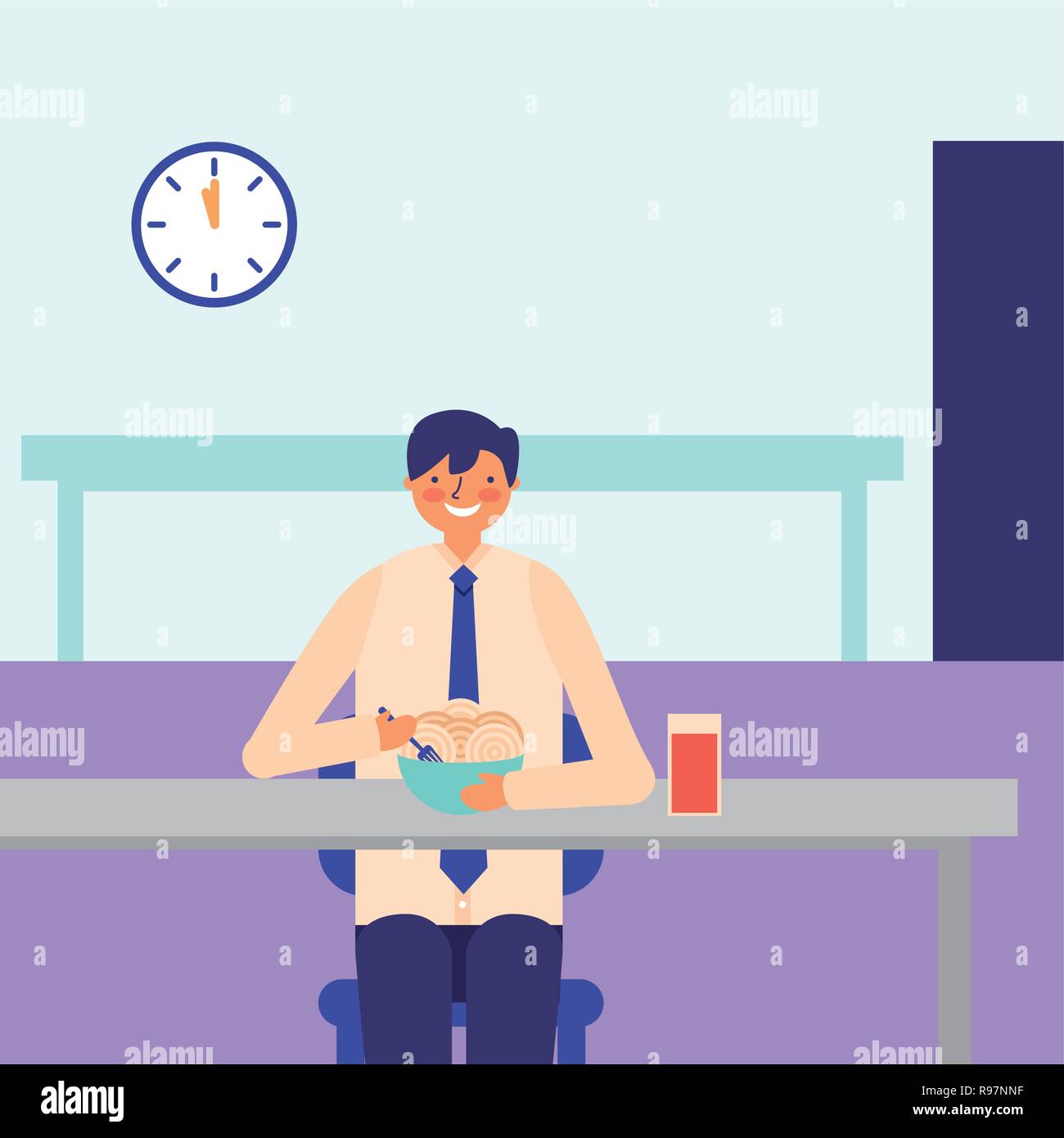 daily activity man break to eat vector illustration Stock Vector Image ...