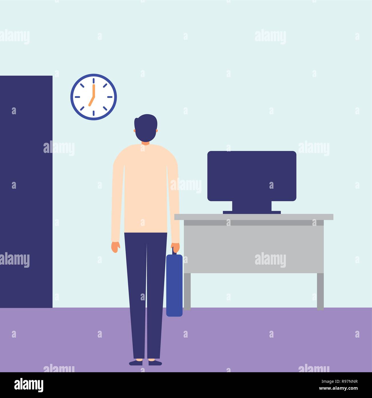 daily activity man giving back office vector illustration Stock Vector ...