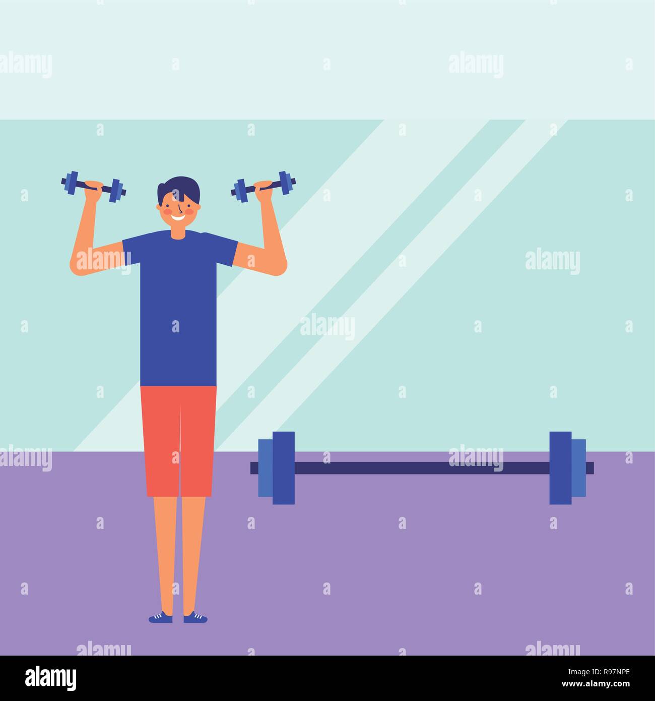 daily activity man doing exercise training vector illustration Stock ...