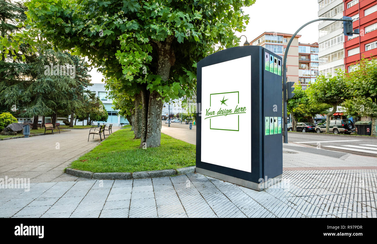Customizable poster in a recycling bin Stock Photo - Alamy