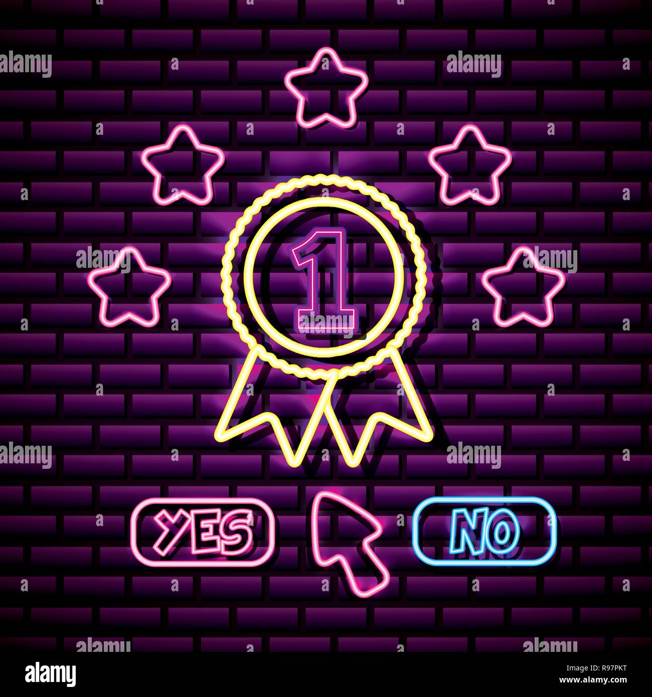 Neon video game ribbon hi-res stock photography and images - Alamy