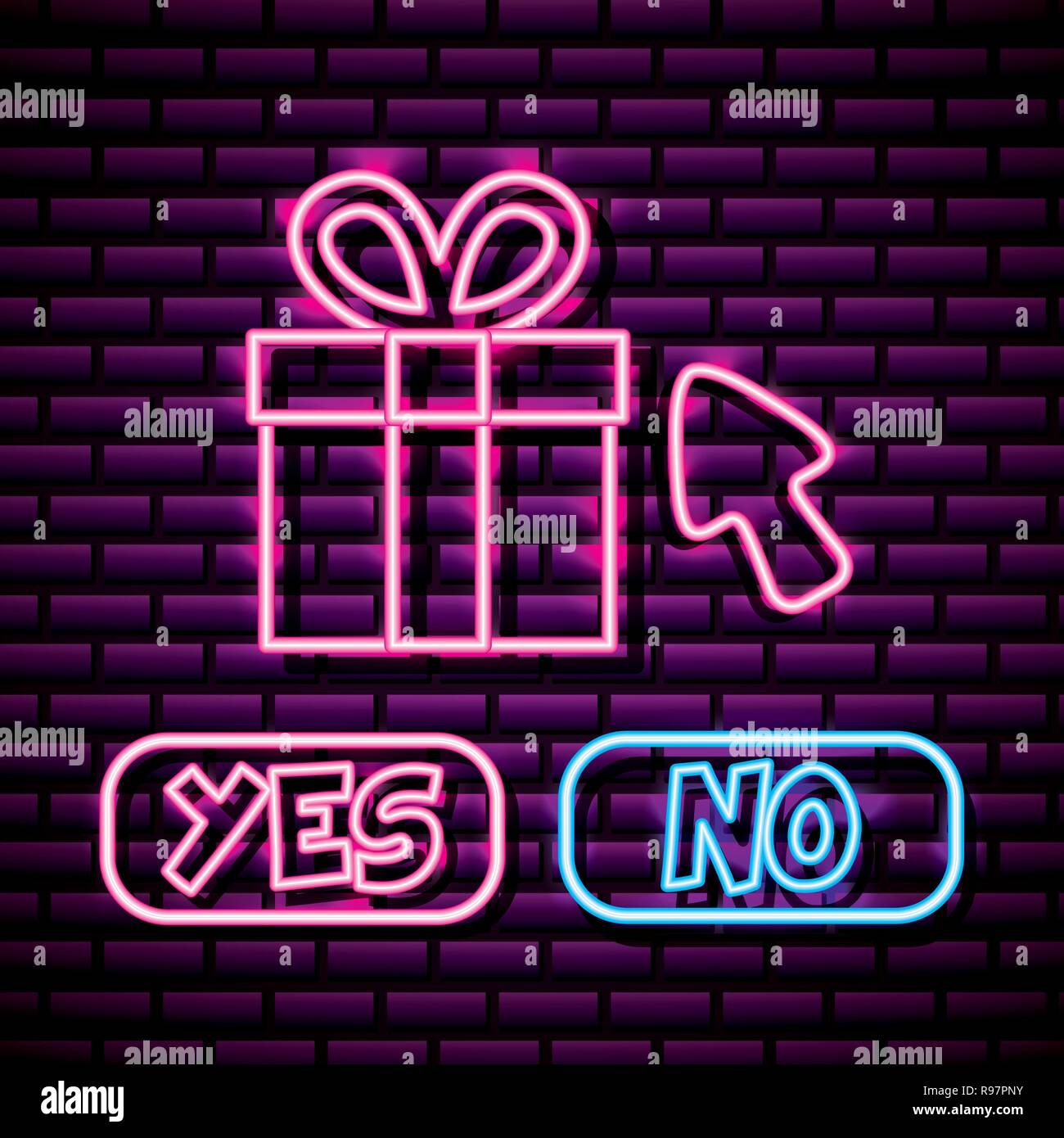 video game gift box arrow selection play vector illustration Stock ...