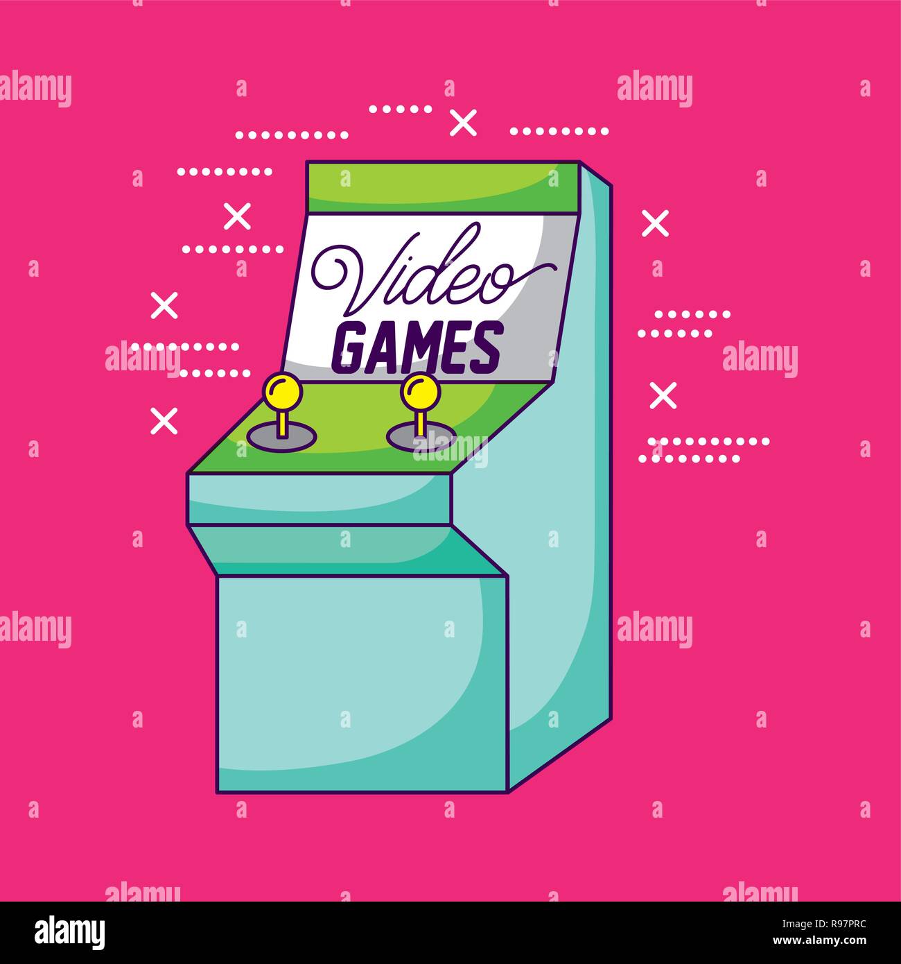 video game arcade symbols background vector illustration Stock Vector ...