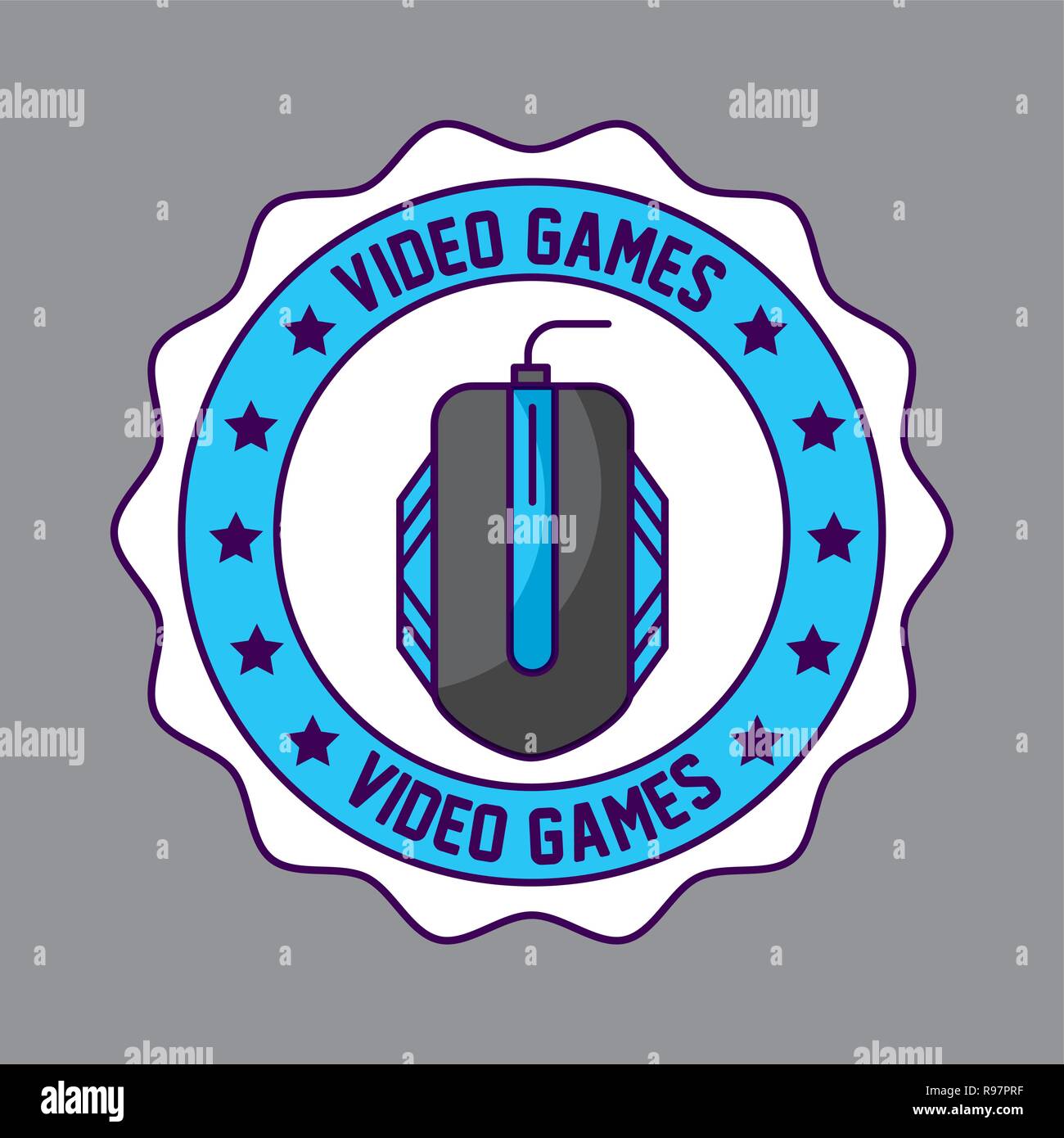 video game sticker stars mouse vector illustration Stock Vector Image ...