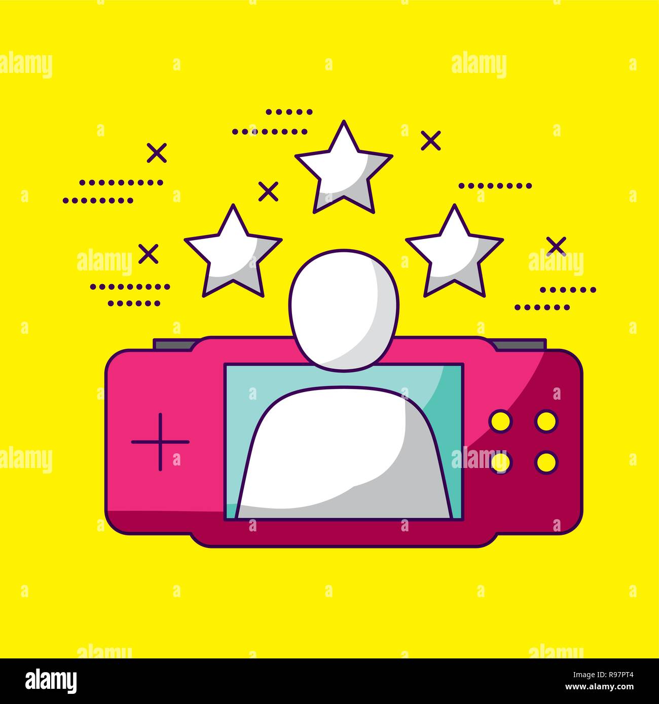 video game person stars psp vector illustration Stock Vector Image ...