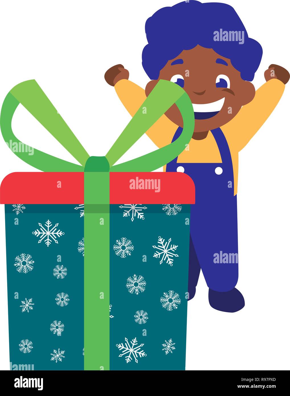 happy boy with gift box celebration vector illustration vector ...