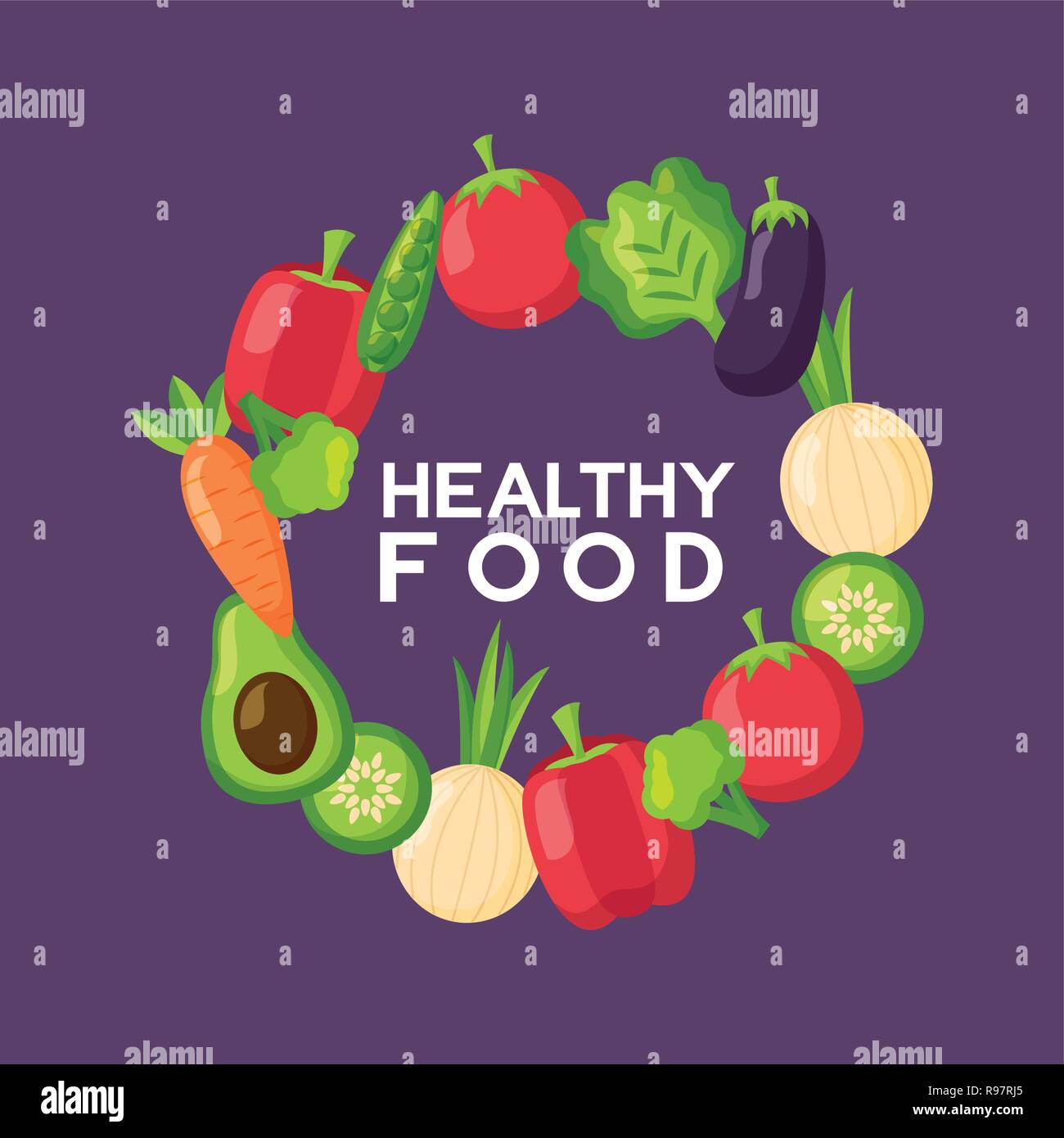 vegetables frame fresh health food vector illustration Stock Vector ...