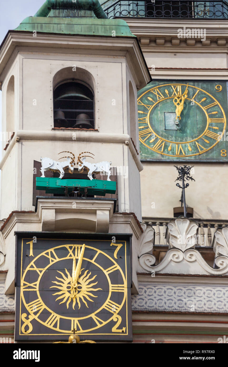 Clock tower of a historical building in the old town hi-res stock ...