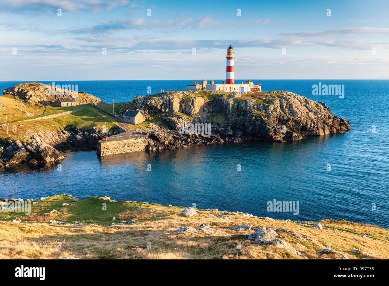 The Eilean Glas Lighthouse on the Isle of Scalpay, a small island ...