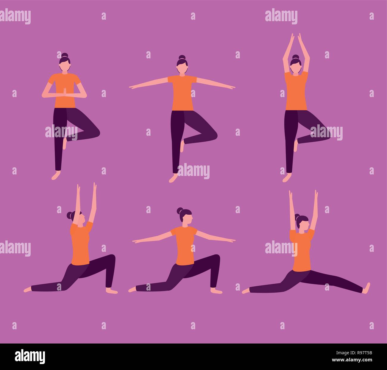 relax body woman yoga activity vector illustration Stock Vector Image ...