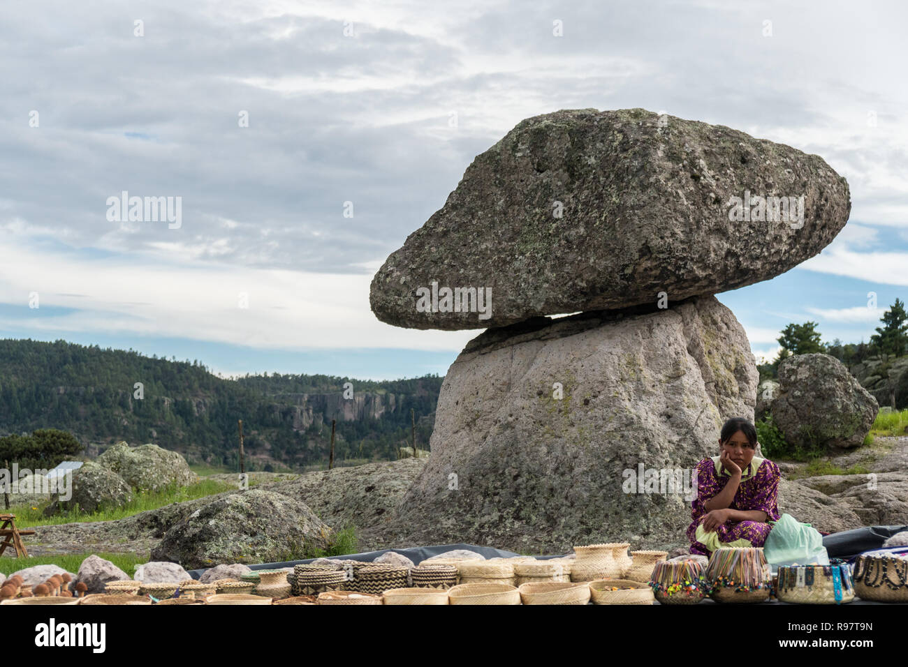 Tarahumara under rock formation Stock Photo - Alamy