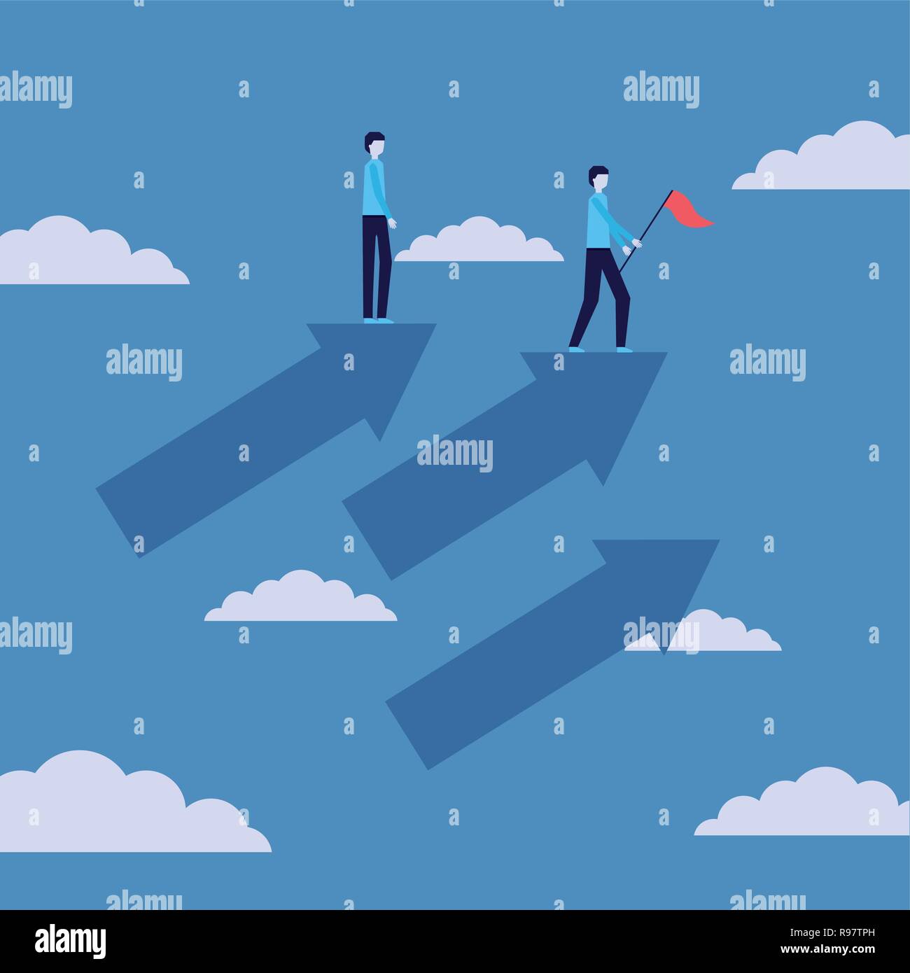 businessman success arrows top growth vector illustration Stock Vector ...