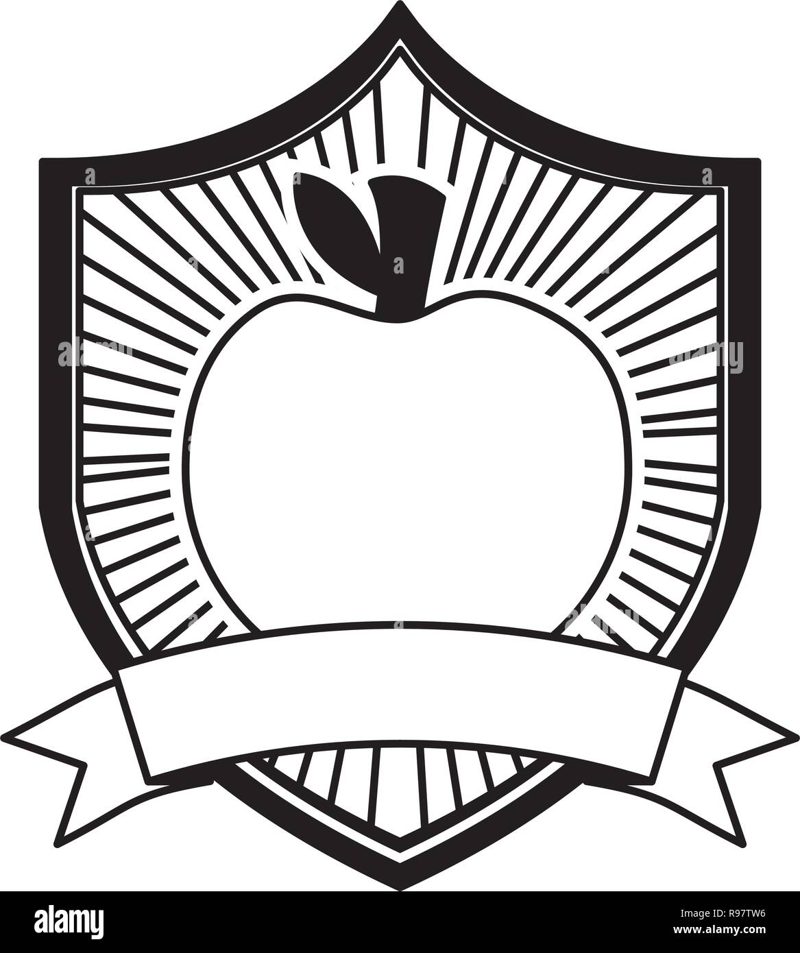 apple fresh healthy food emblem vector illustration Stock Vector Image ...