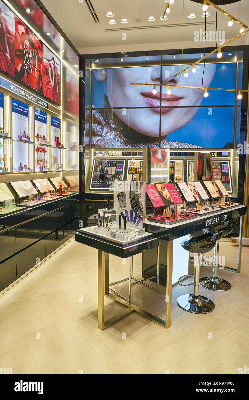 MILAN, ITALY - CIRCA NOVEMBER, 2017: Estee Lauder store in Milan. The ...