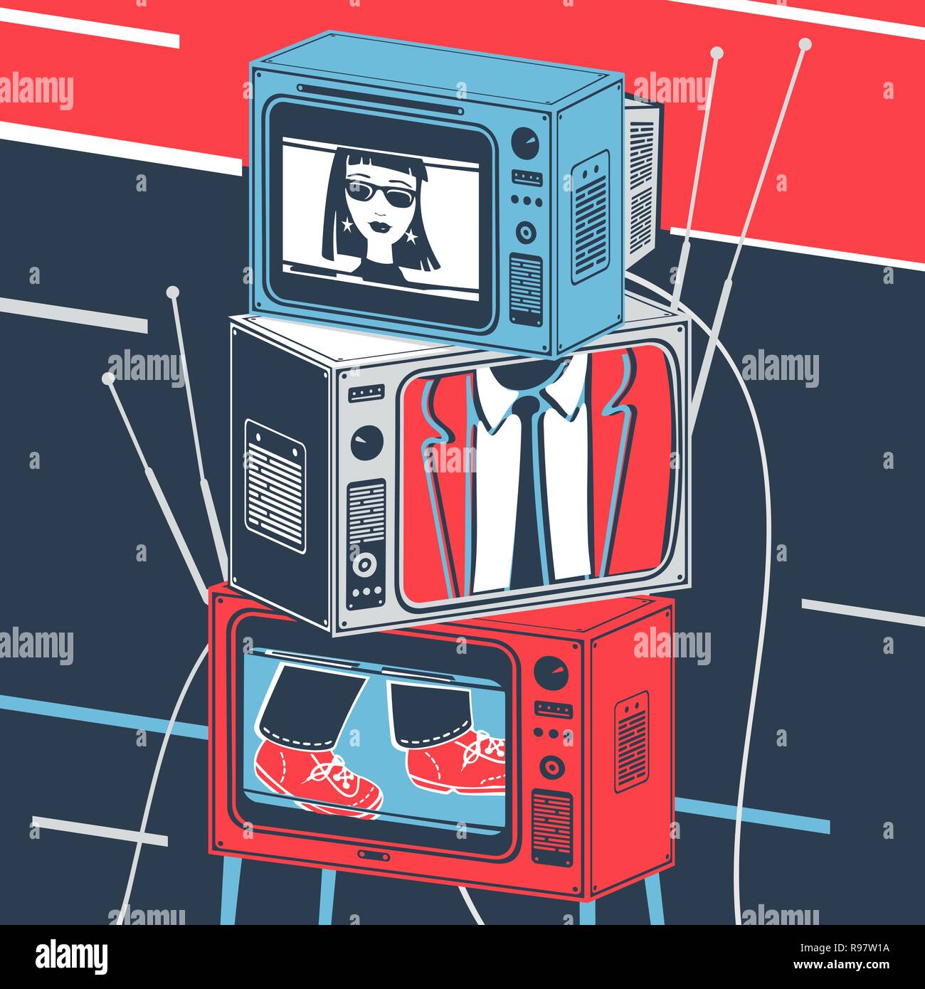 Tv showcase Stock Vector Images - Alamy