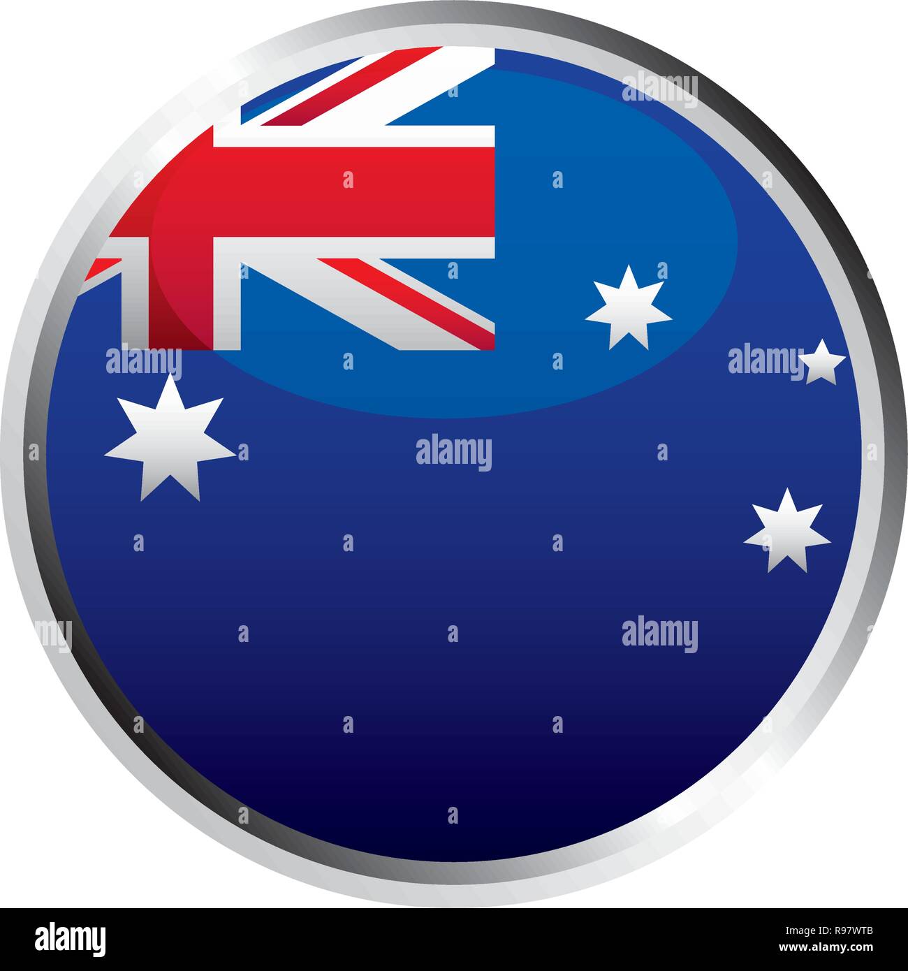 australia flag button symbol on white background vector illustration ...
