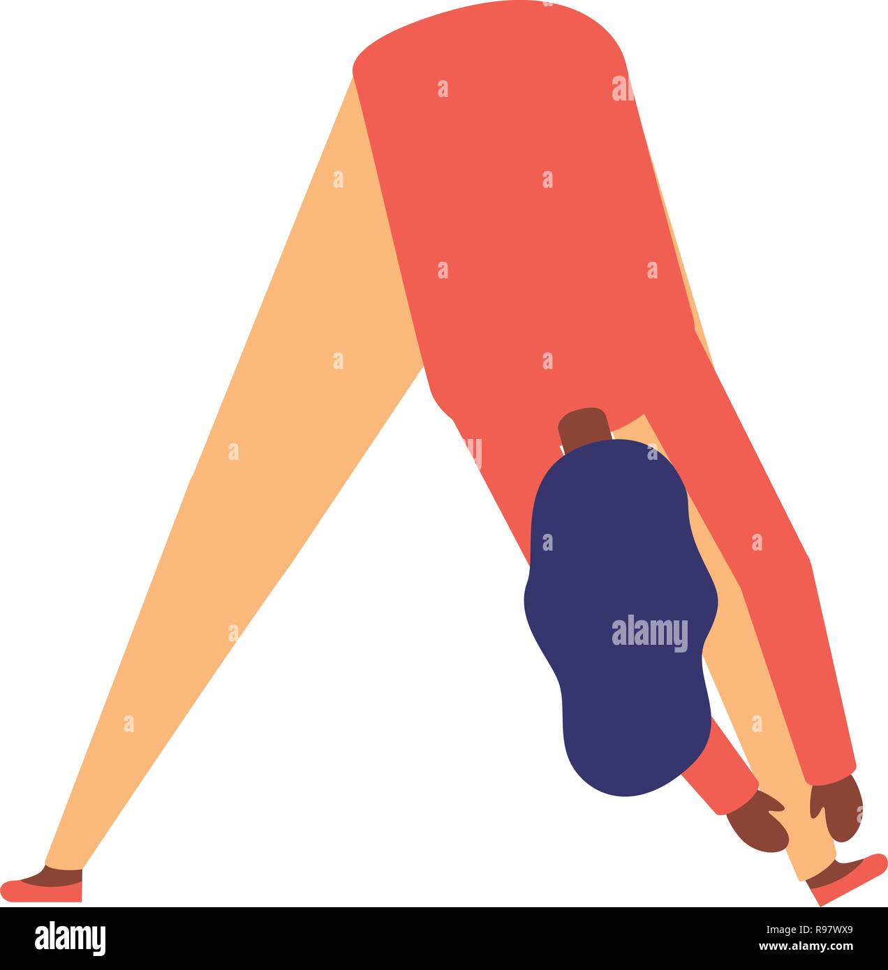 woman stretching activity on white background vector illustration Stock ...