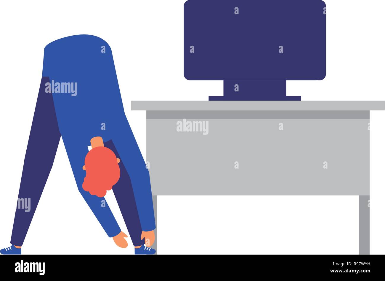 man active breaks in the office vector illustration Stock Vector Image ...