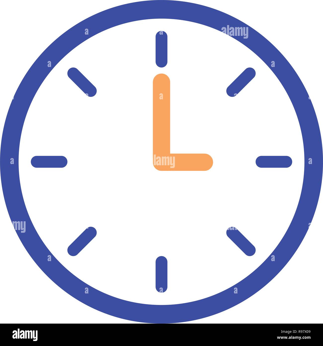 round clock time on white background vector illustration Stock Vector ...
